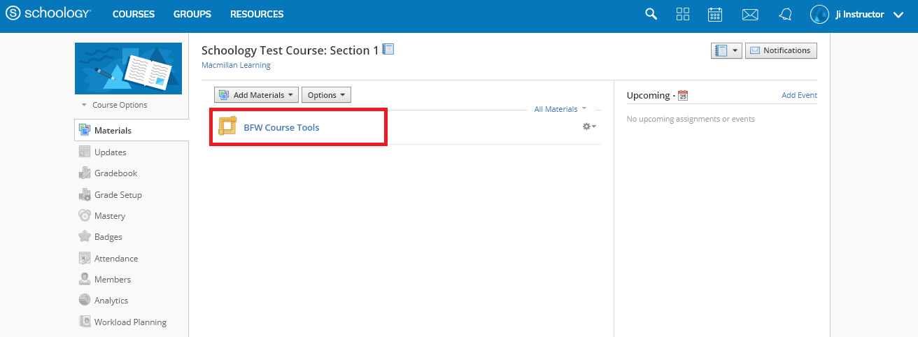 Using Macmillan/BFW Course Tools in your Schoology course