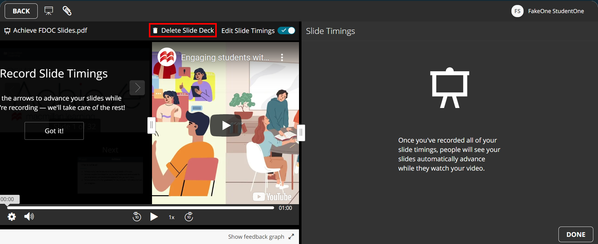 Achieve > GoReact: Add slides using slide sync