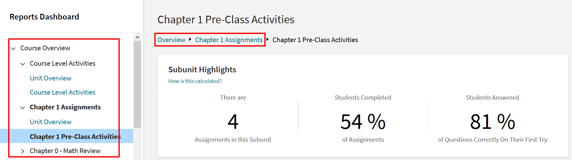 Achieve > Using Reports