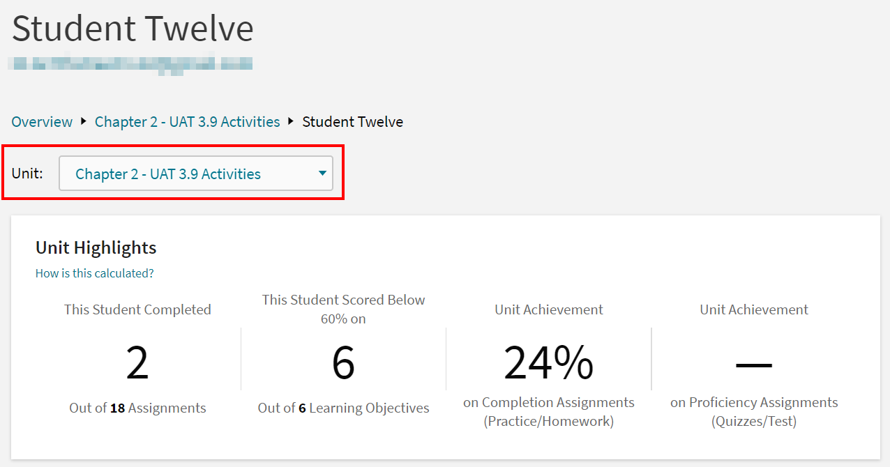 Achieve > Using Reports
