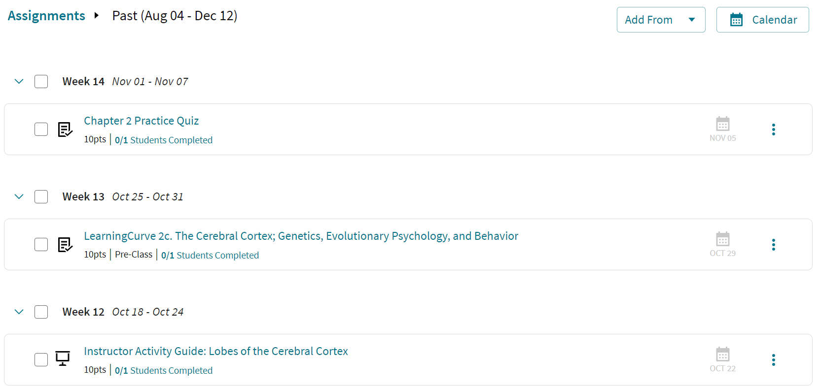 Achieve > Navigating the My Course page