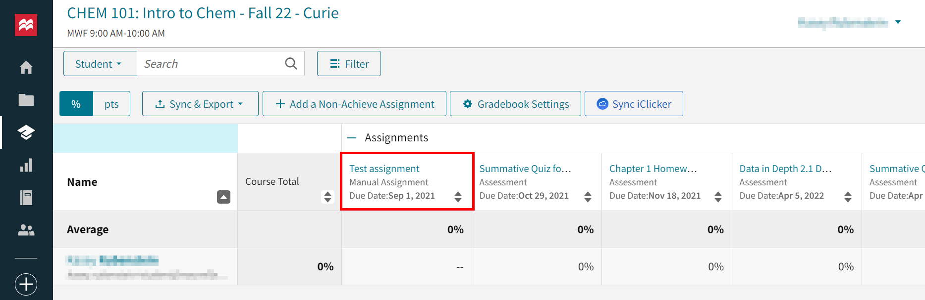 Achieve > Add a grade for an assignment done outside of Achieve ...