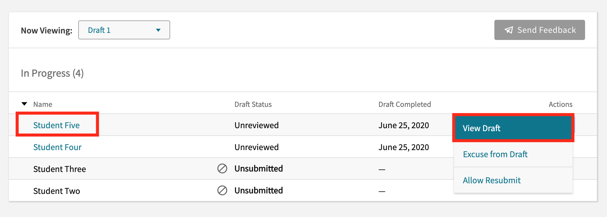 Achieve > Create and modify editing marks for Writing assignments