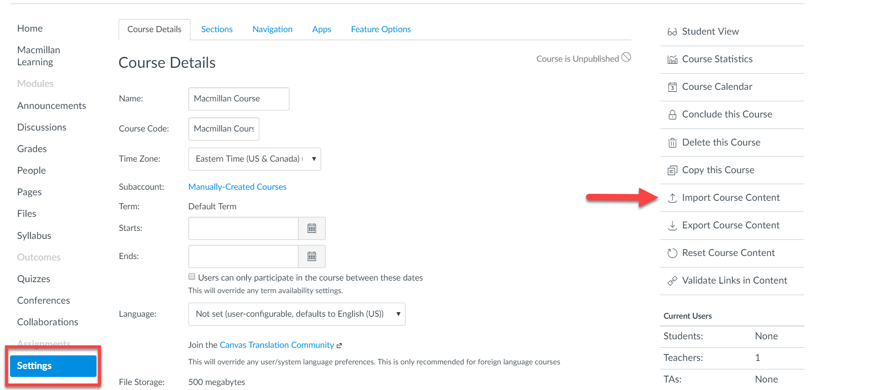 Duplicating a Canvas course integrated with Achieve