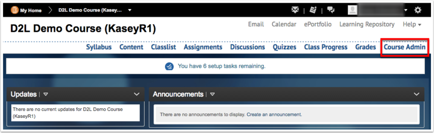 Instructor set-up of basic integration with D2L/Brightspace (Desire2Learn)