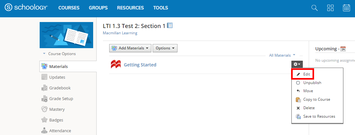 LTI Advantage (LTI 1.3) integration with Schoology for instructors and ...