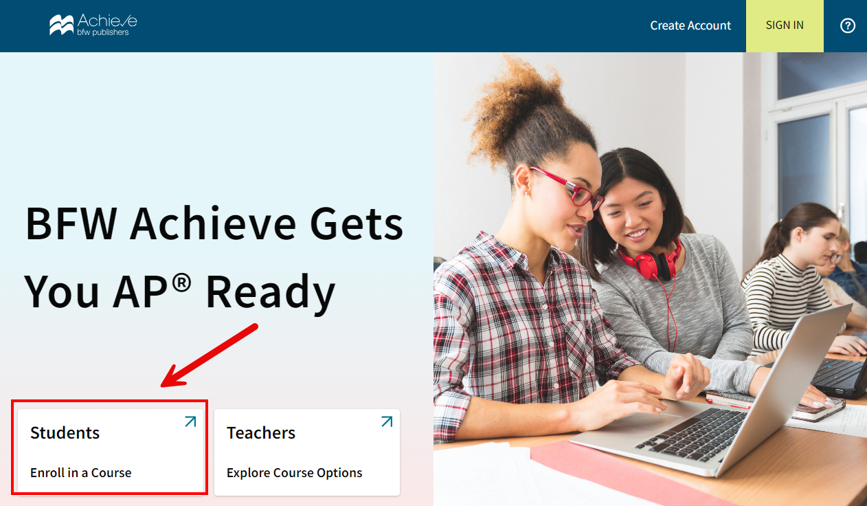 Achieve > Register for a course using an access code
