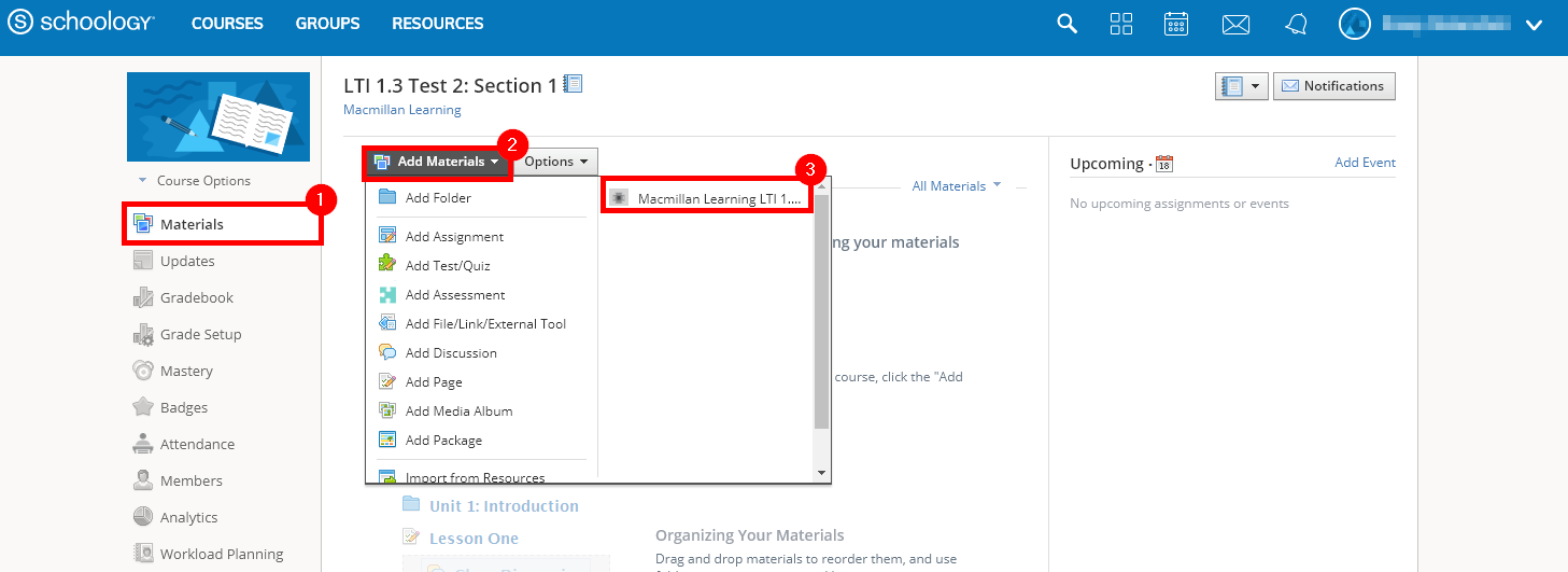 LTI Advantage (LTI 1.3) integration with Schoology for instructors and ...