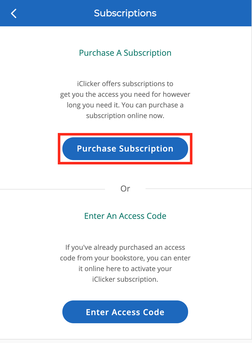 How to Purchase a Subscription in the iClicker Student App