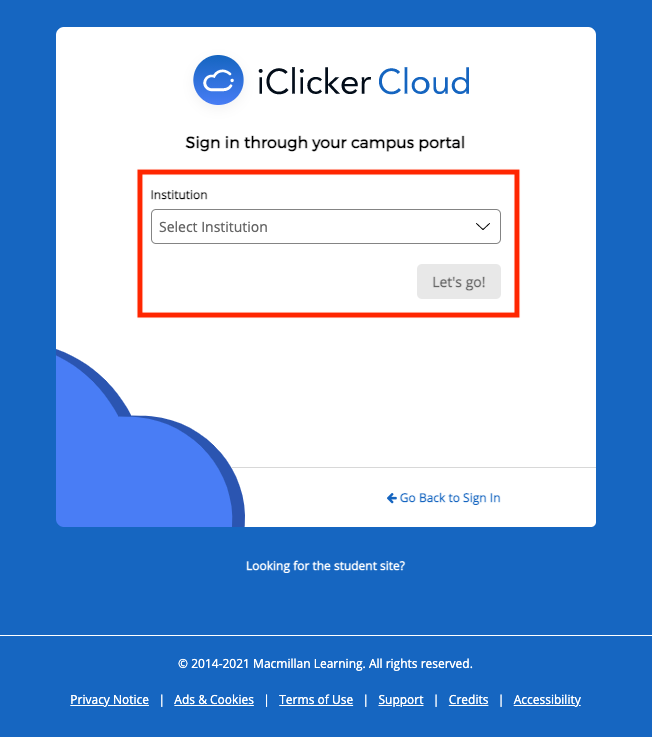 How Instructors Create an iClicker Cloud Account Through Their Campus Portal