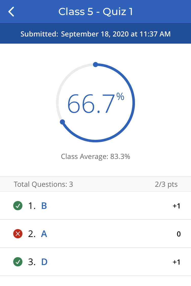 How to View Class History and Activity Results in the iClicker Student App