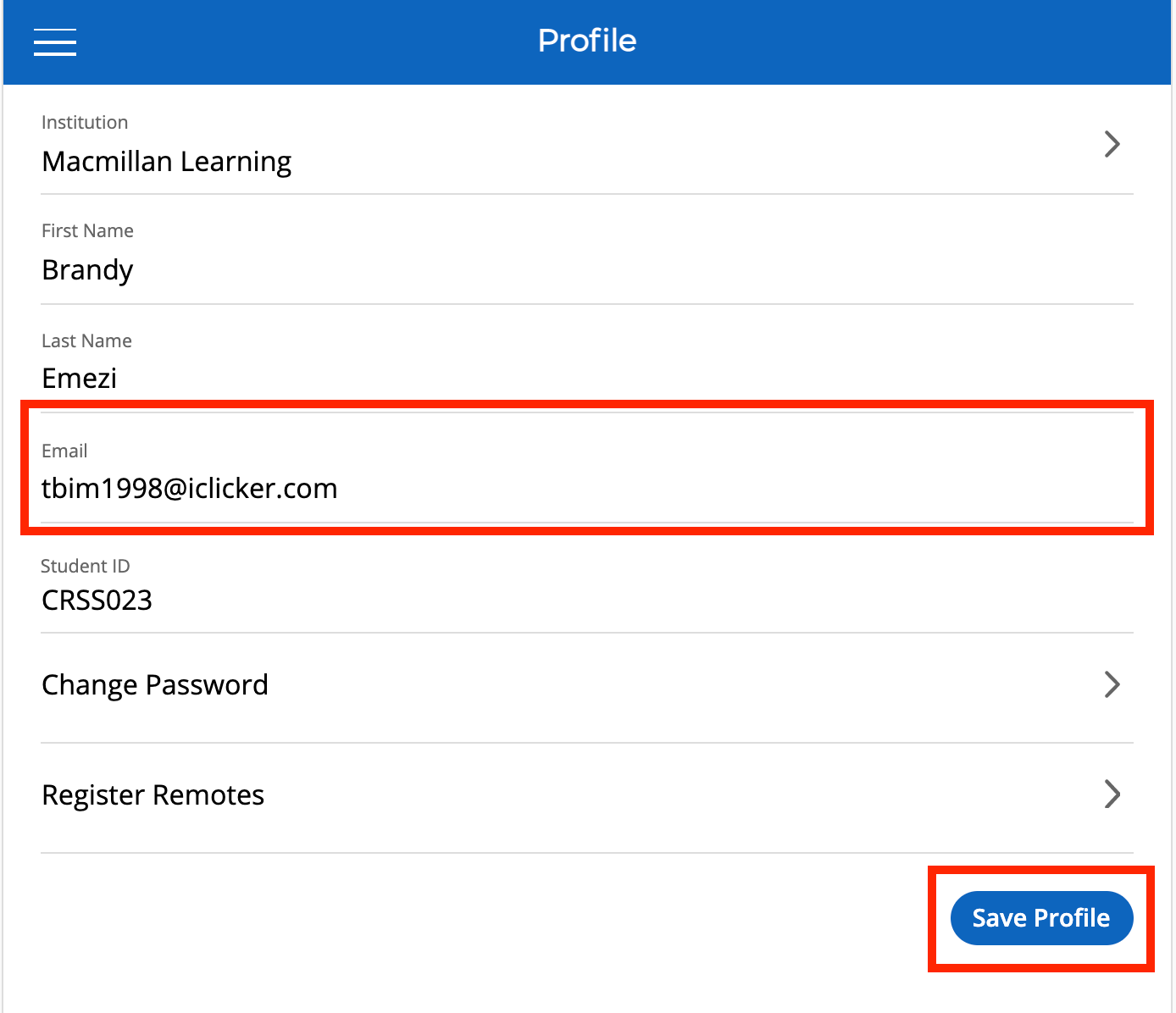 Can I change my iClicker student app username, drop a course, or delete ...