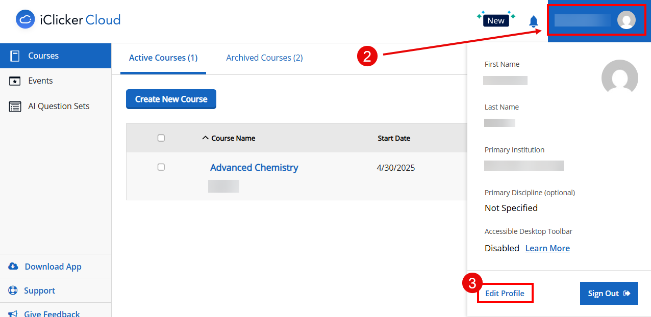 Enable the Accessible Desktop Toolbar in iClicker Cloud