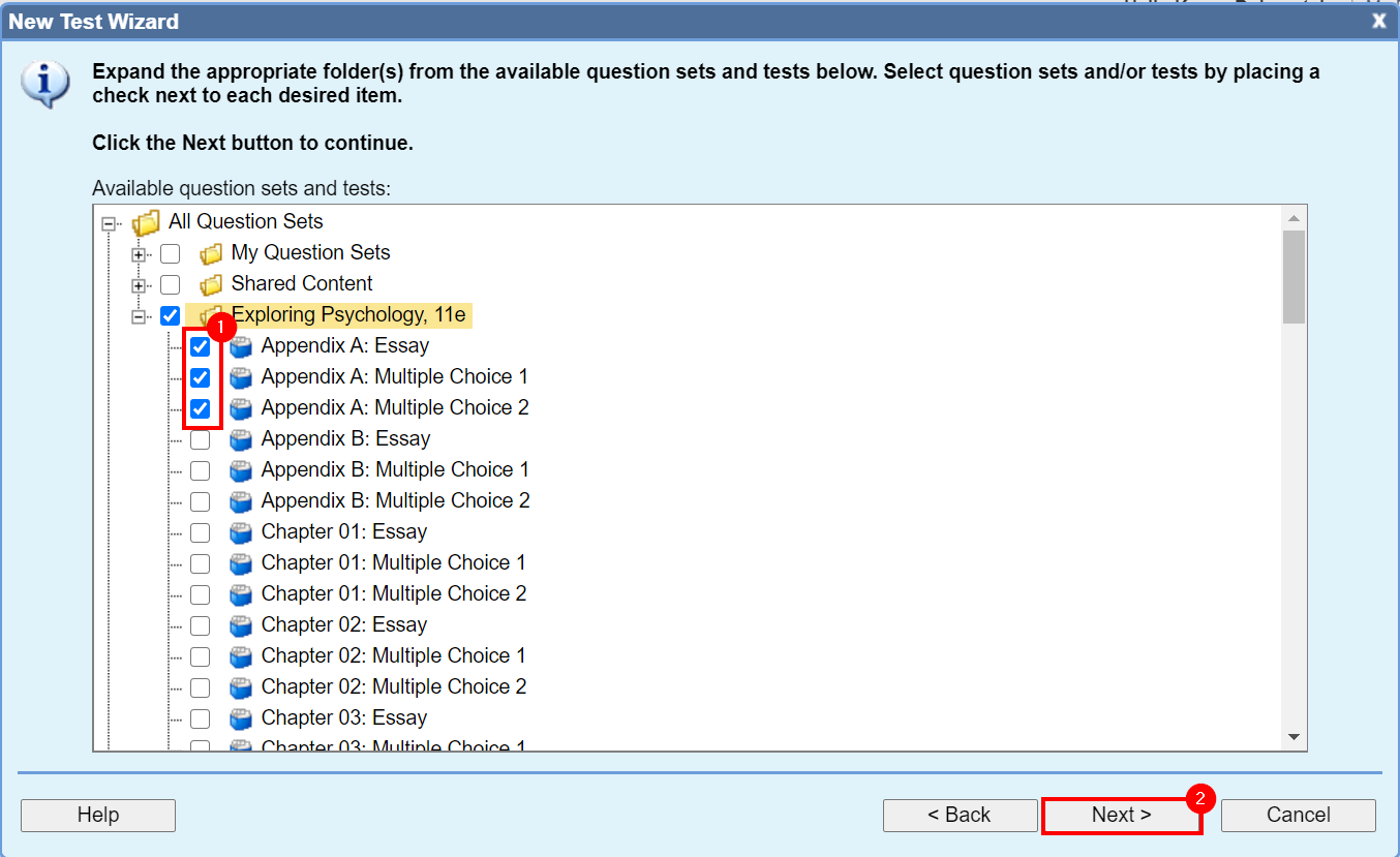 Create a test with the Macmillan Learning test bank