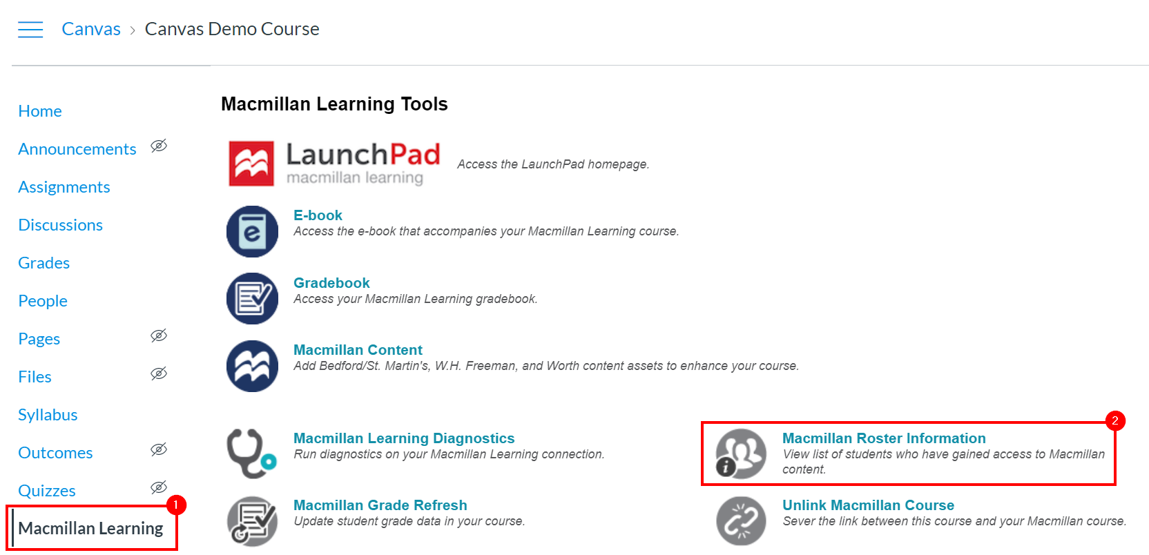 Using Macmillan/BFW Course Tools in your Canvas course
