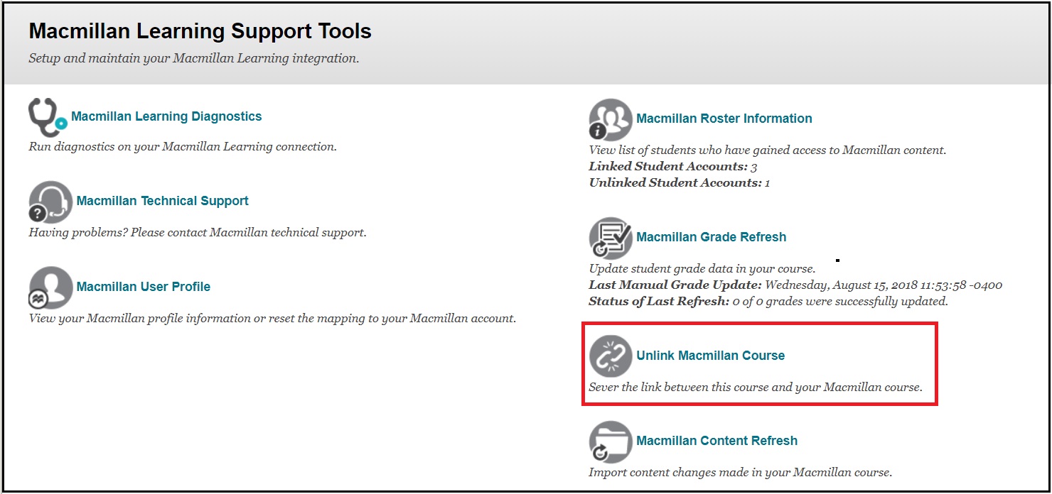 Using Macmillan Course Tools in your Blackboard course