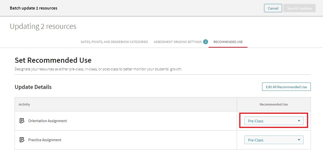 Achieve > Assign an item or change assignment settings