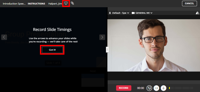Achieve > GoReact: Add slides using slide sync