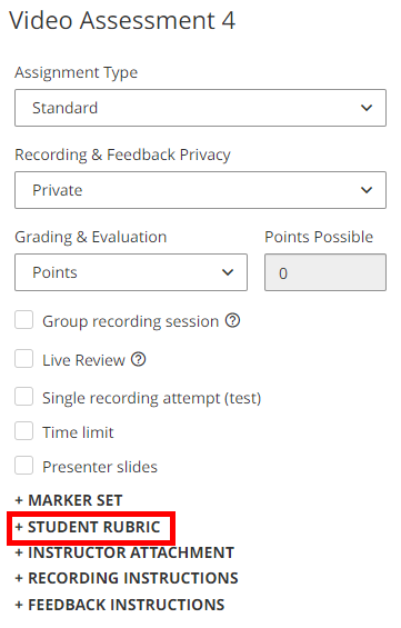 Achieve > GoReact: Student rubrics