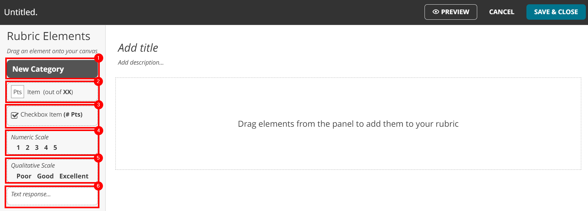Achieve > GoReact: Creating and editing rubrics