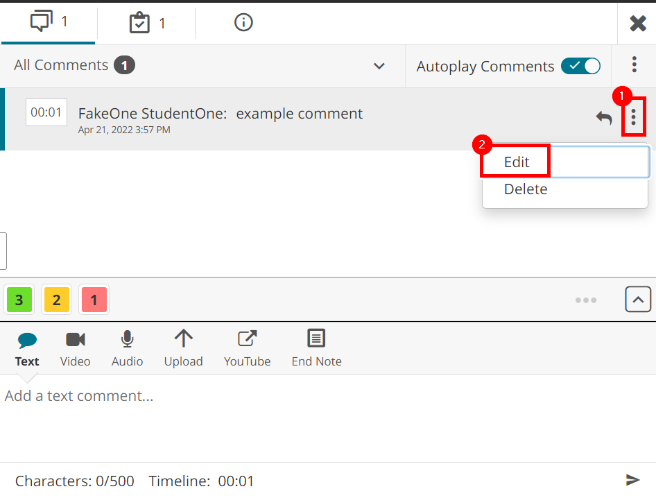 Achieve > GoReact: Giving feedback and grading