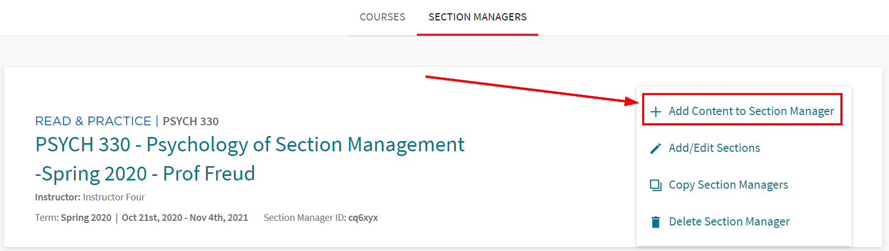 Achieve > Create and manage sections with a Section Manager