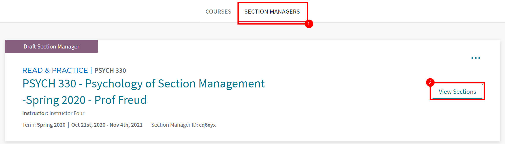 Achieve > Create and manage sections with a Section Manager