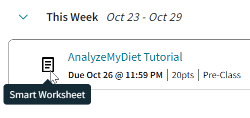 Complete a Smart Worksheet in Achieve
