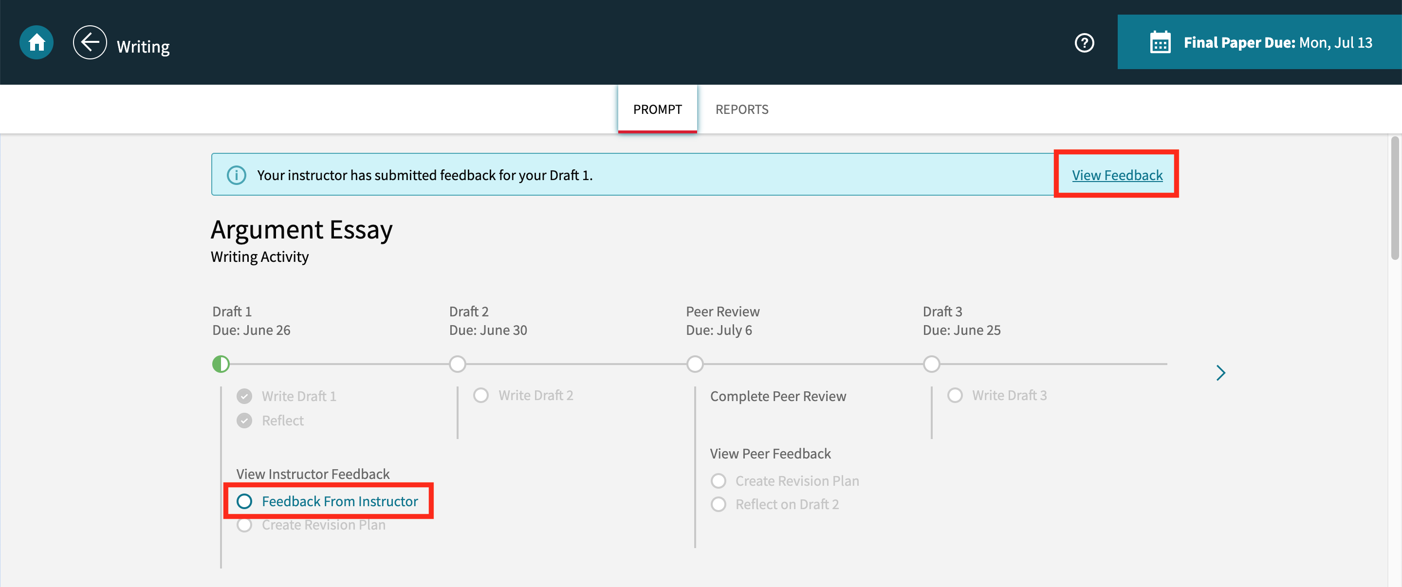 Achieve > Download and print your Writing assignment