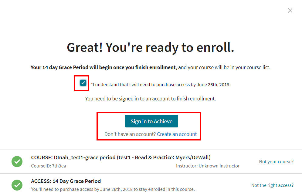 Achieve > Enroll in a course