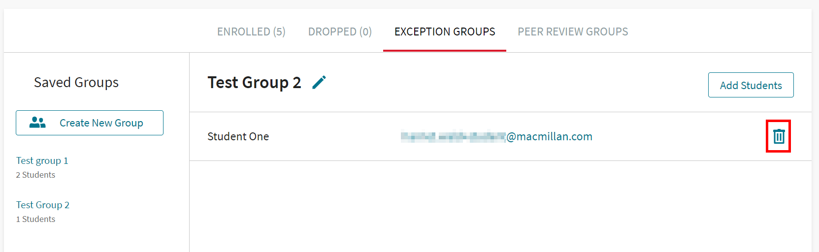 Achieve > Create and edit groups for assignment exceptions