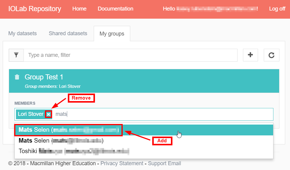 iOLab > Sharing Data