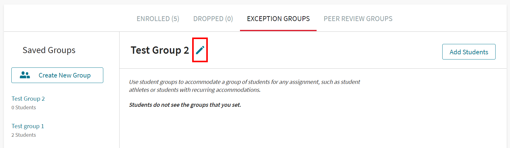 Achieve > Create and edit groups for assignment exceptions