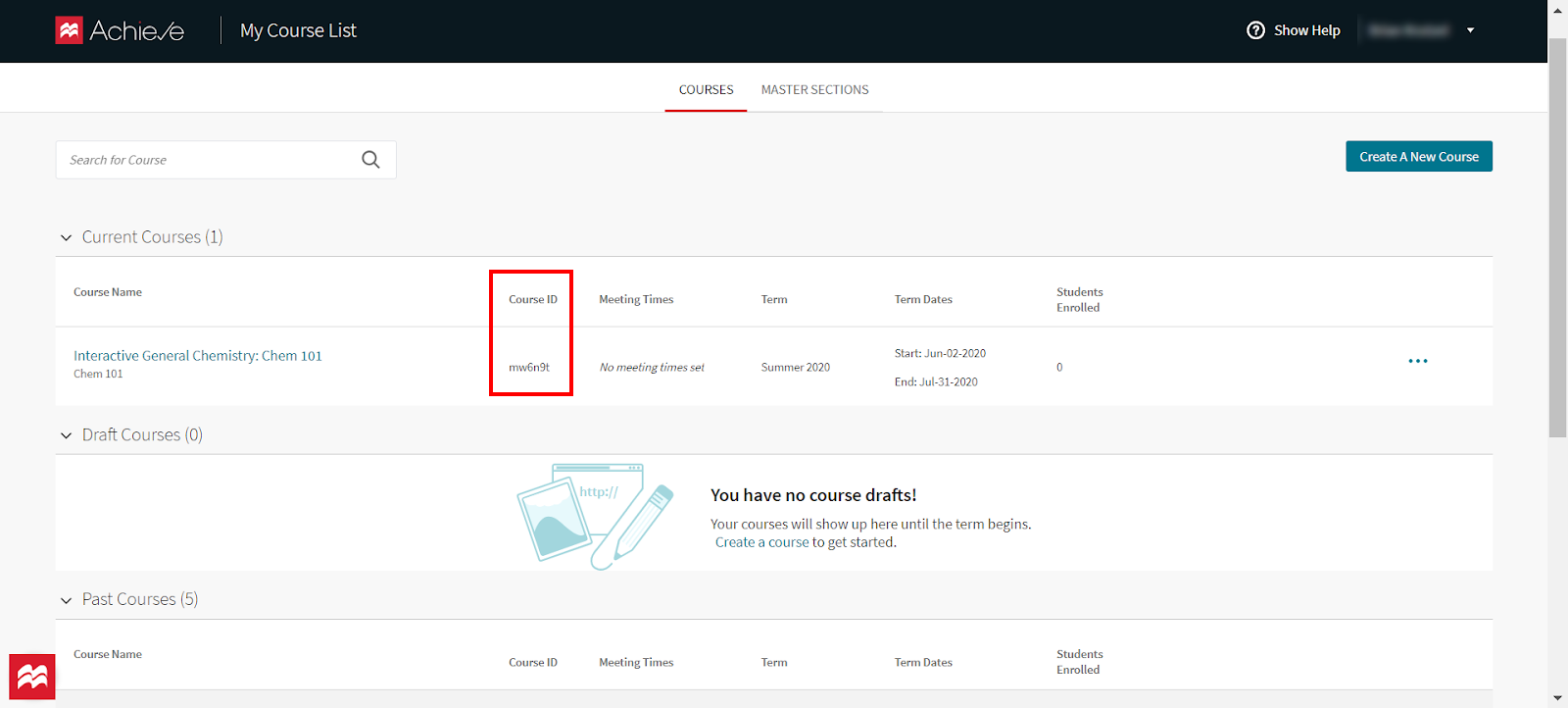 Achieve > What is a course ID?