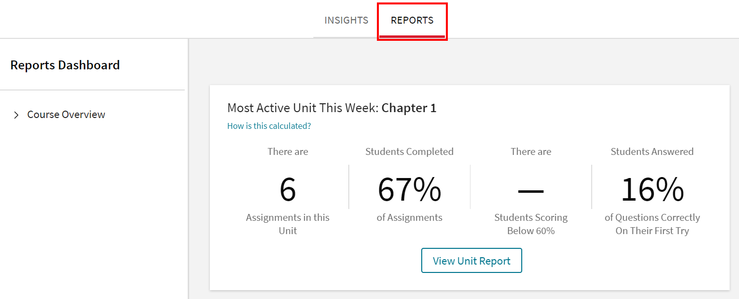 Achieve > Using Reports