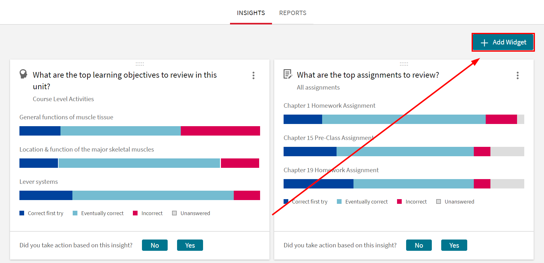 Achieve > Using Reports