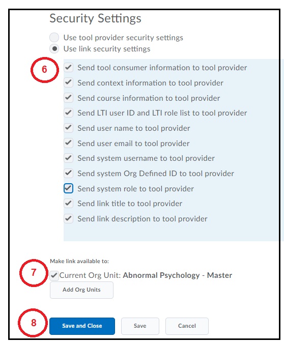 Instructor set-up of basic integration with D2L/Brightspace (Desire2Learn)