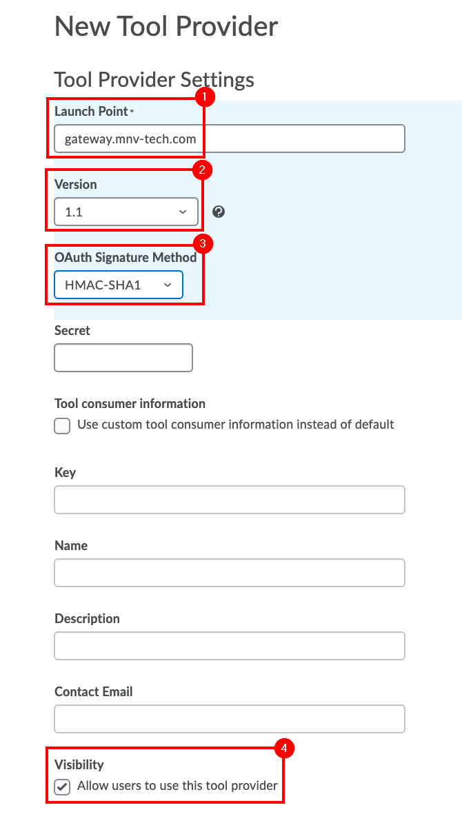 Instructor set-up of basic integration with D2L/Brightspace (Desire2Learn)