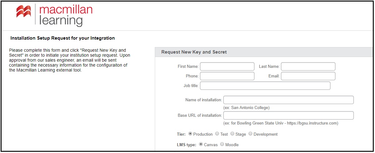 Administrators: Integrate Macmillan or BFW courses with Canvas