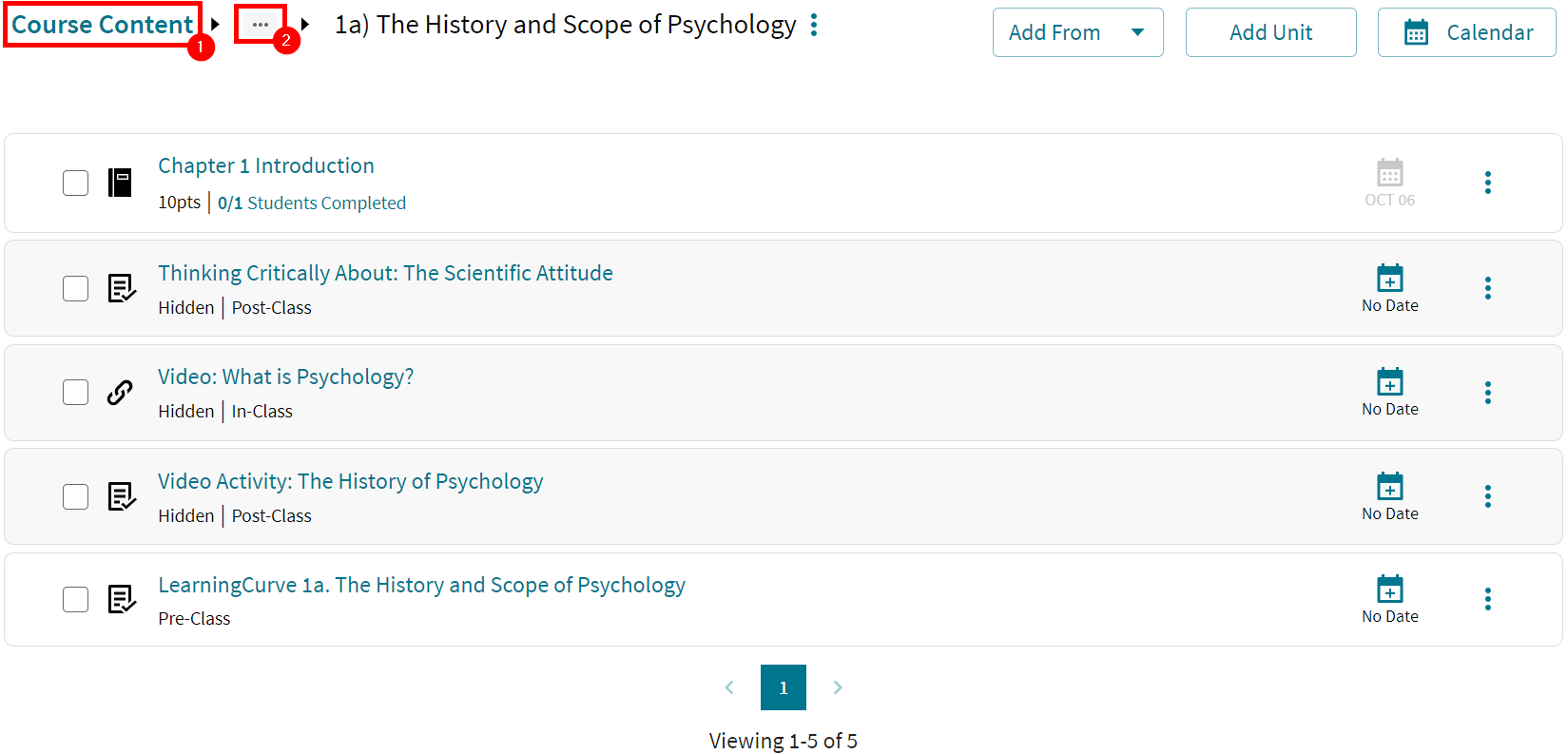 Achieve > Navigating the My Course page