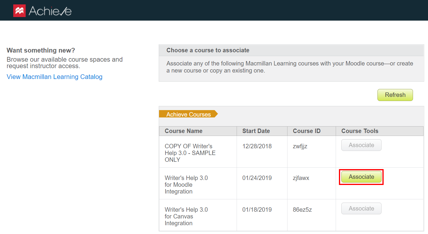 Instructors: Integrate Achieve courses with Moodle