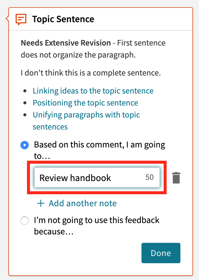 Achieve > Add notes and reviewer feedback to your revision plan for a ...