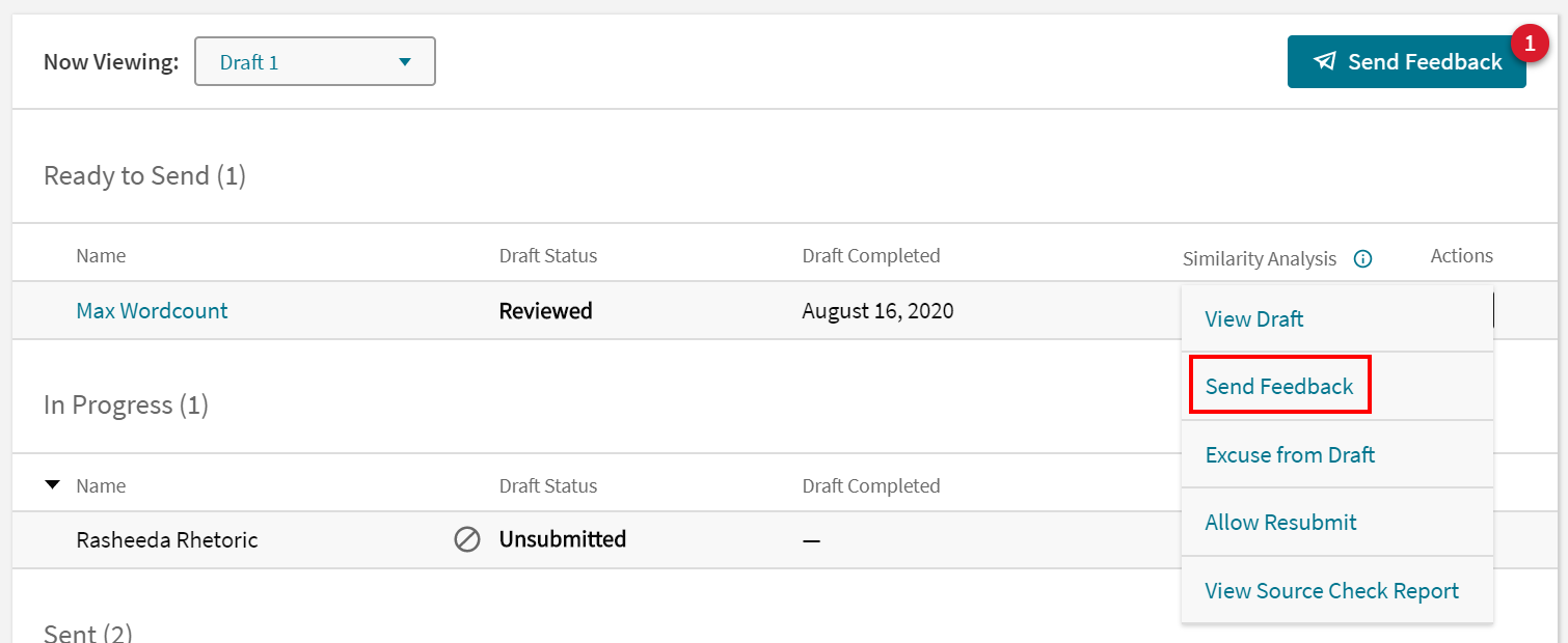 Achieve > Reviewing student work on a Writing assignment, giving ...