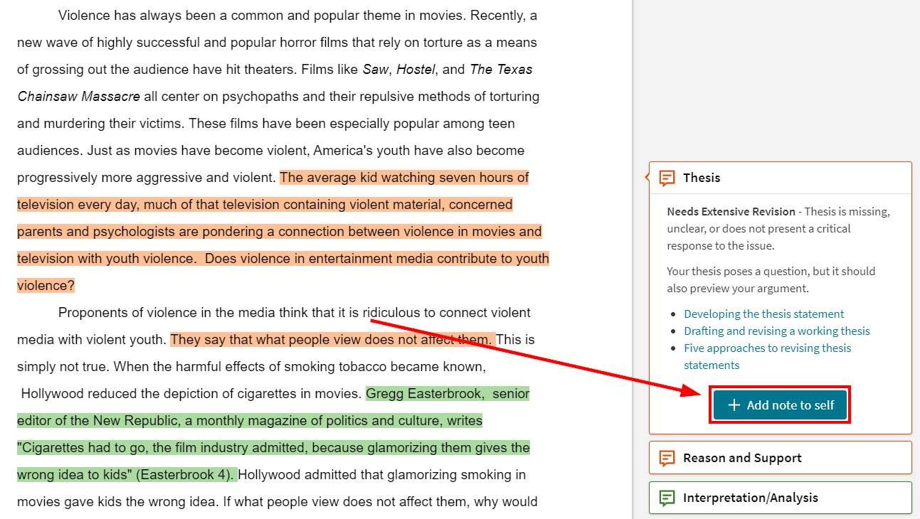 Achieve > Completing a Writing assignment