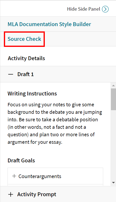 Achieve > Completing a Writing assignment