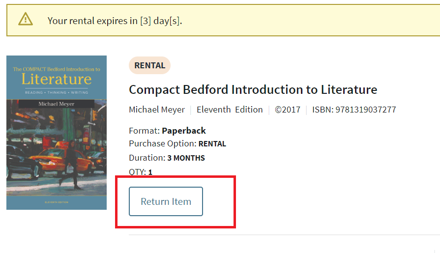 Student Store > How do I return my rental?