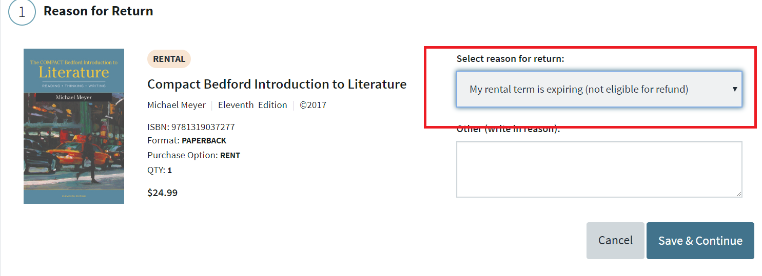 Student Store > How do I return my rental?