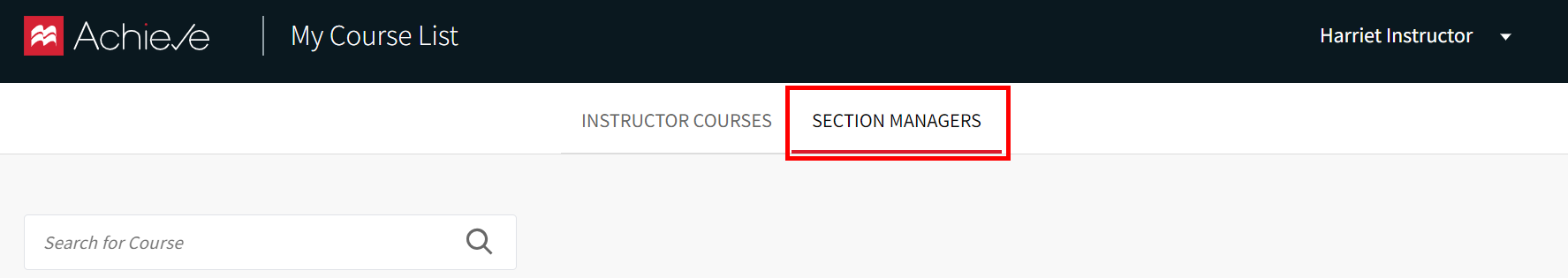 Achieve > Create and manage sections with a Section Manager