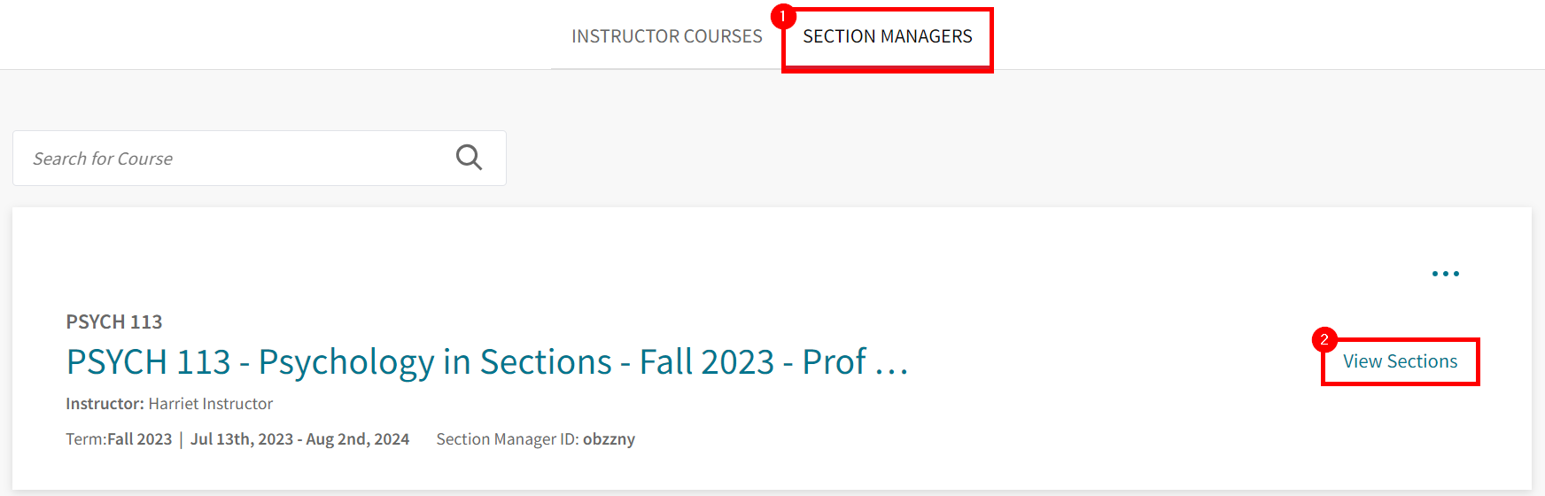 Achieve > Create and manage sections with a Section Manager
