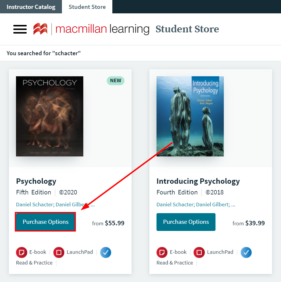 Student Store > Purchase access to a Macmillan Learning e-book